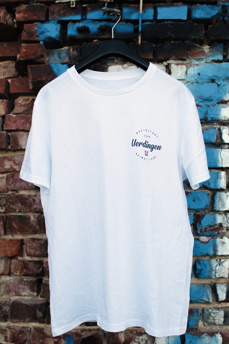 T-Shirt "Rheinstadt x Heimatliebe" Weiß Unisex - Heimatstoff Uerdingen